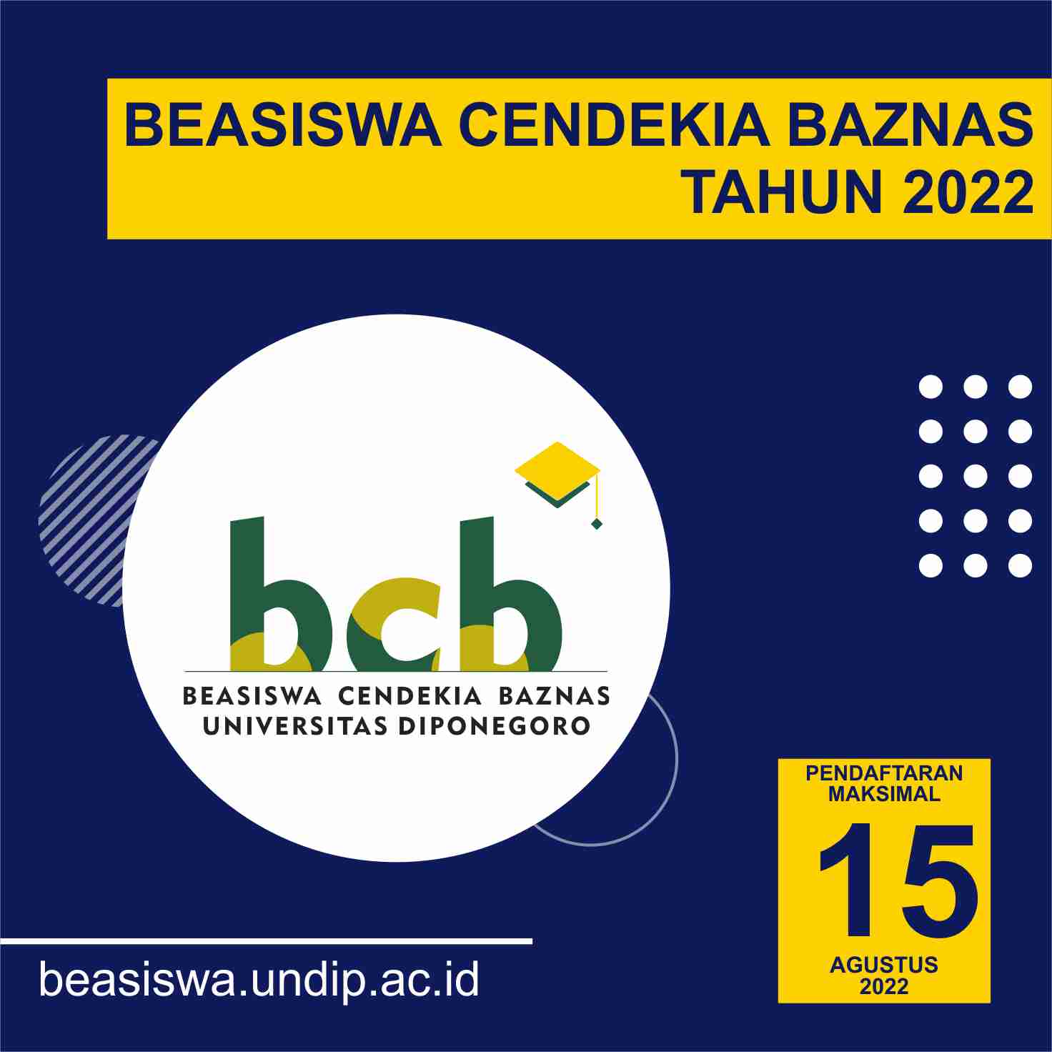 TAWARAN BEASISWA CENDEKIA BAZNAS TAHUN 2022 - Direktorat Akademik