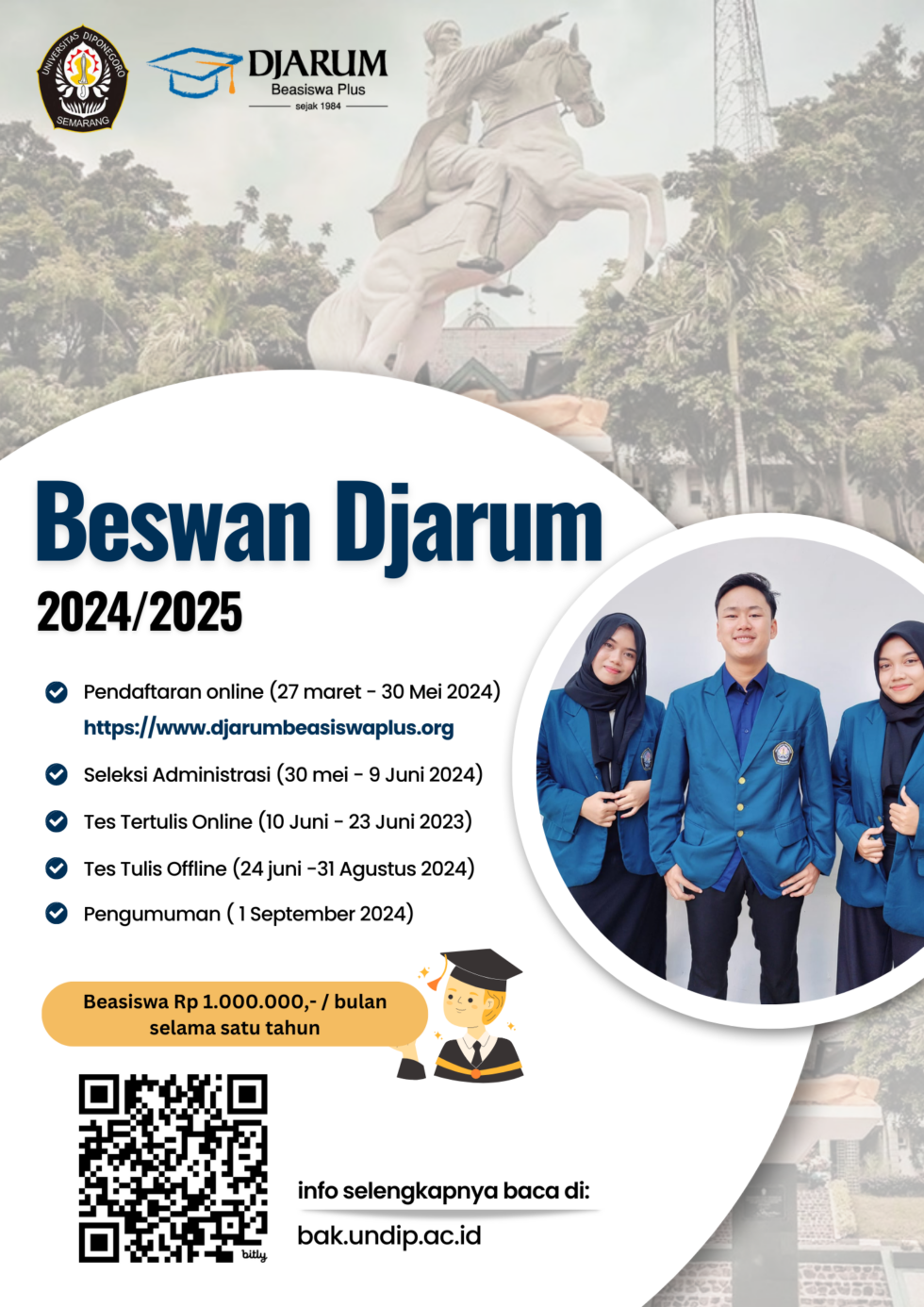 TAWARAN BEASISWA BESWAN DJARUM TAHUN 2024/2025 - Direktorat Akademik