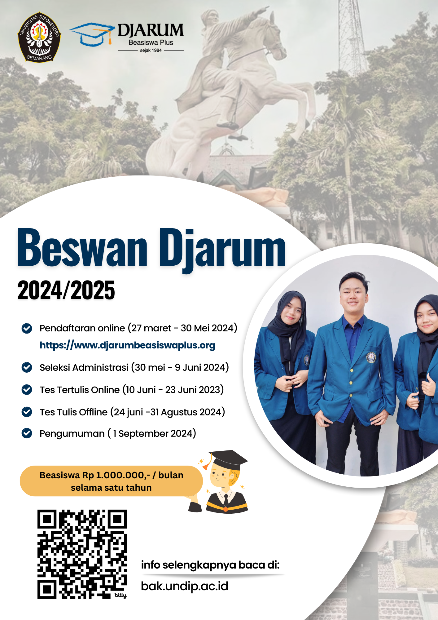 TAWARAN BEASISWA BESWAN DJARUM TAHUN 2024/2025 - Direktorat Akademik